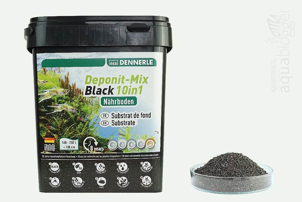 Deponit-Mix Black 10in1, der schwarze Bodengrund für dunklen Kies